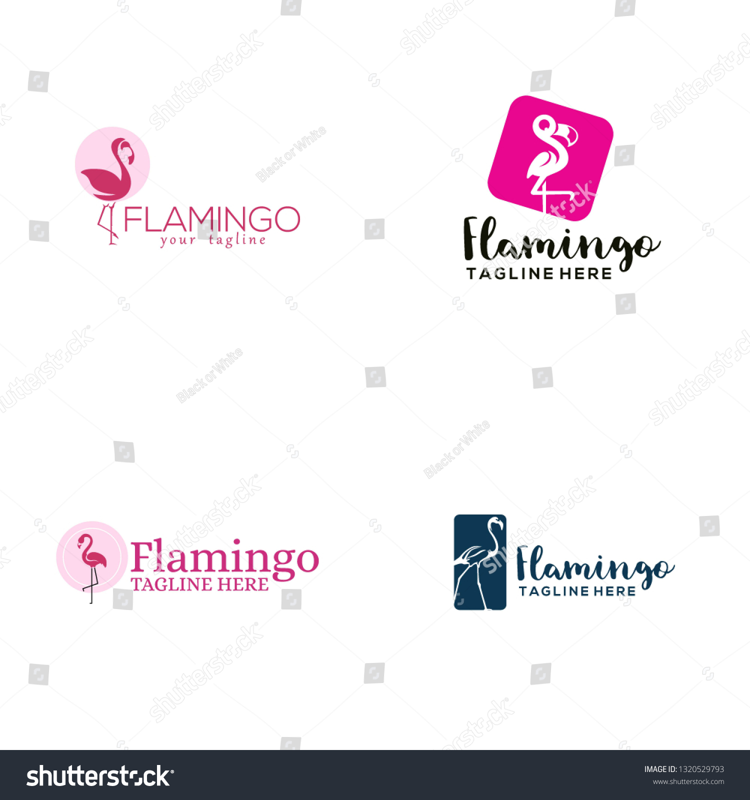 Flamingo Logo Design Stock Vector (Royalty Free) 1320529793 | Shutterstock