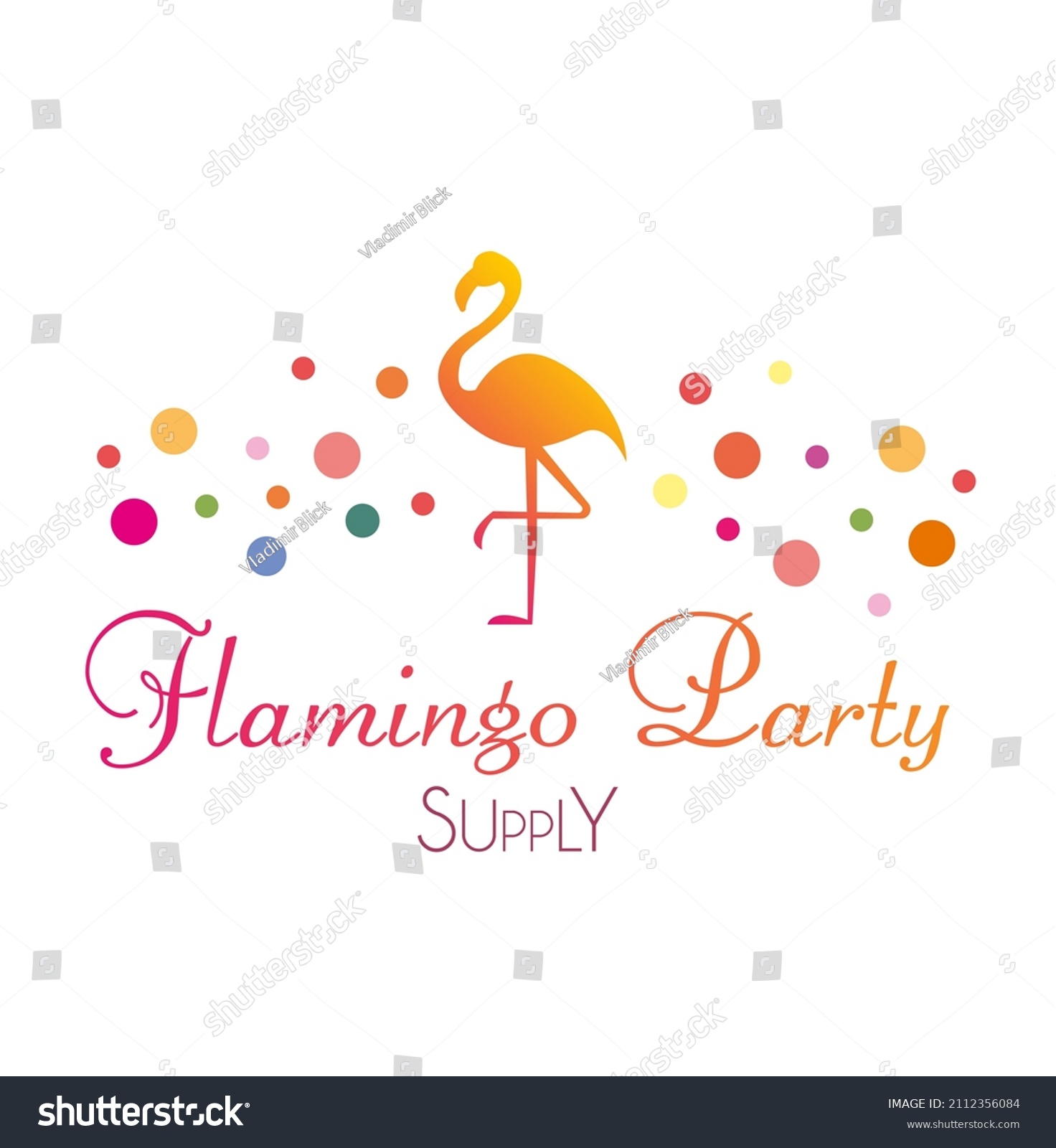 Flamingo Logo Flat Design Vector Stock Vector (Royalty Free) 2112356084 ...