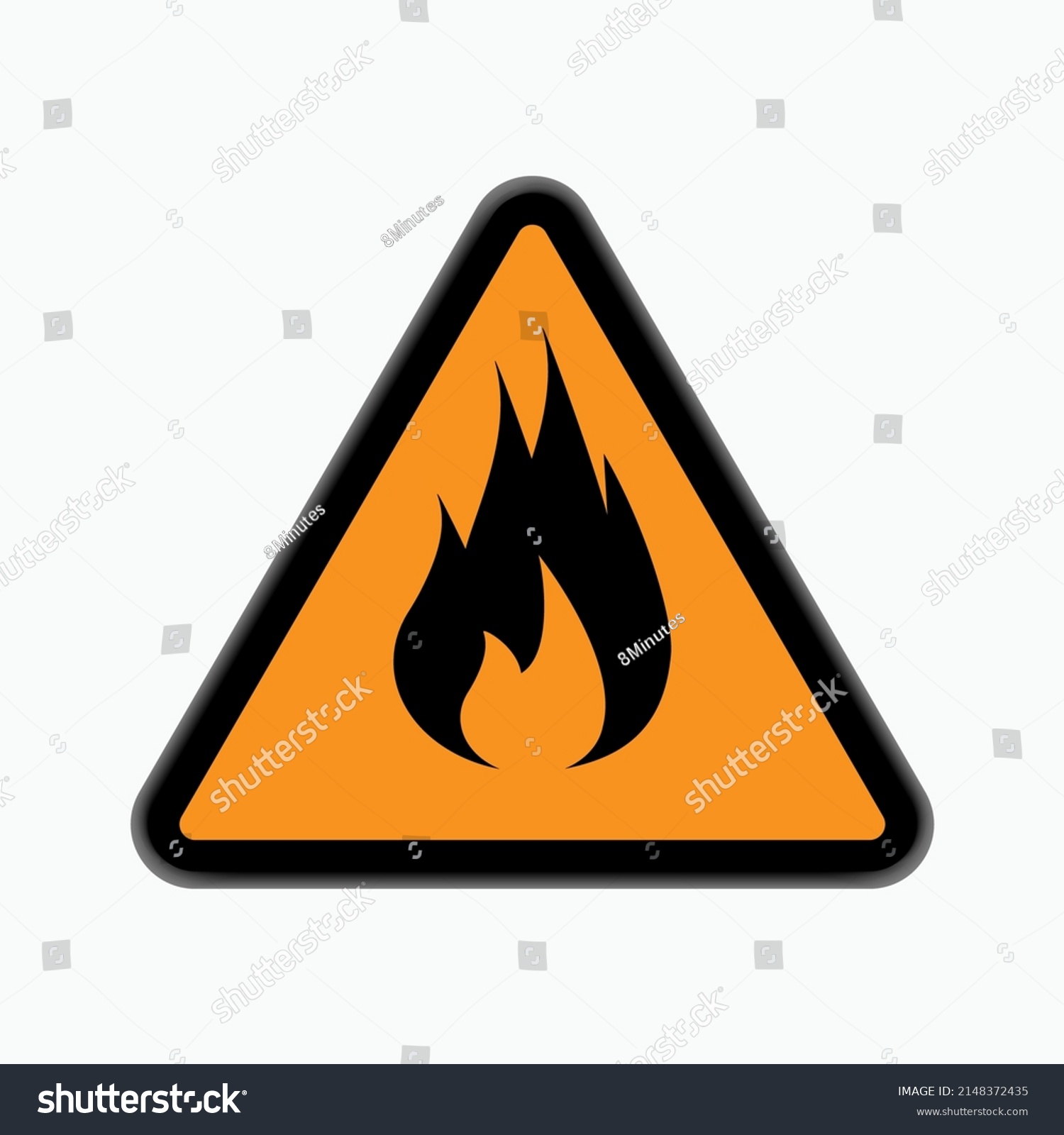 Flammable Material Icon Flame Burning Symbol Stock Vector (Royalty Free ...