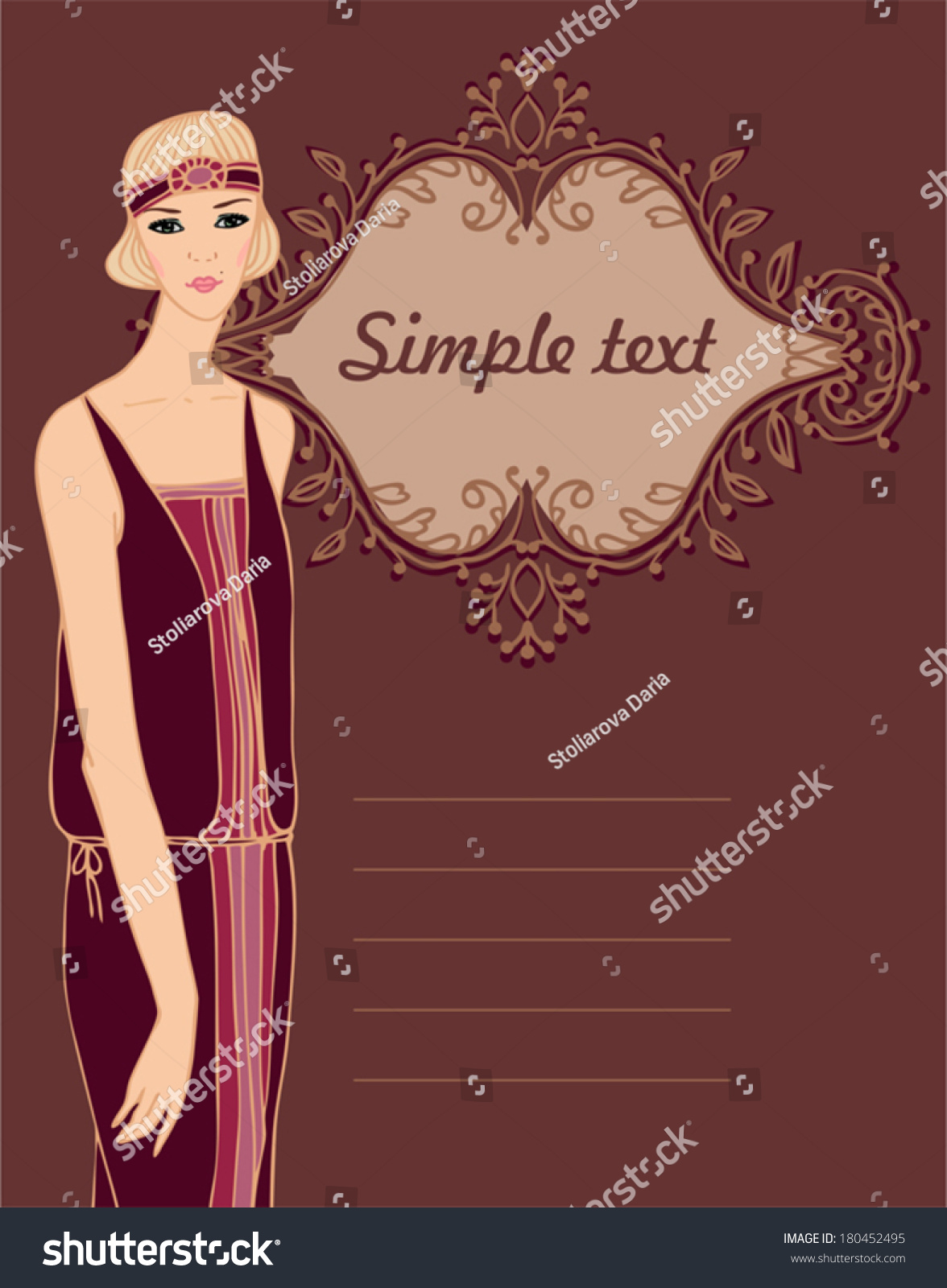 Flapper Girl Stock Vector (Royalty Free) 180452495