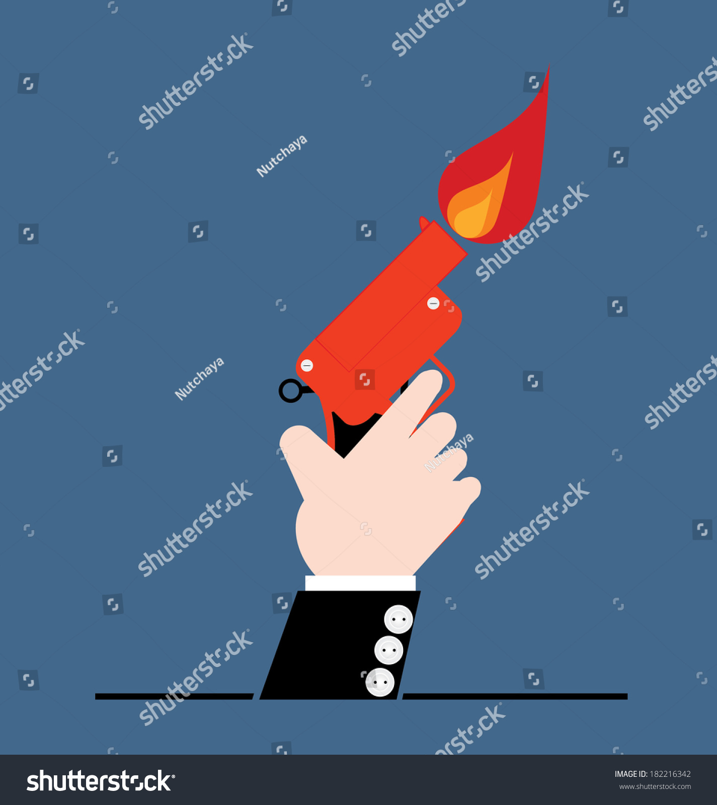 Flare Gun Stock Vector Illustration 182216342 : Shutterstock