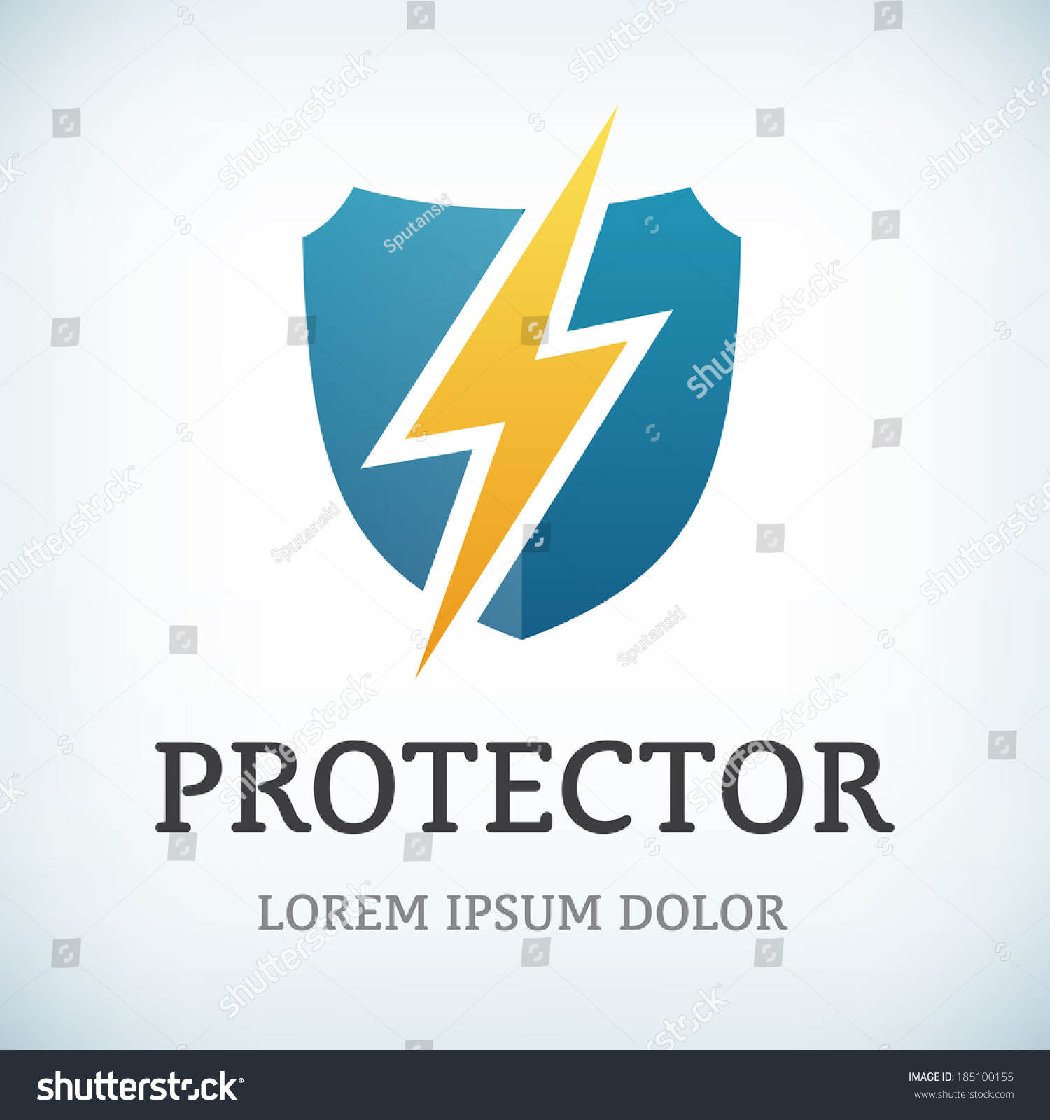 Flash Shield Symbol Protect Vector Logo: vetor stock (livre de direitos ...