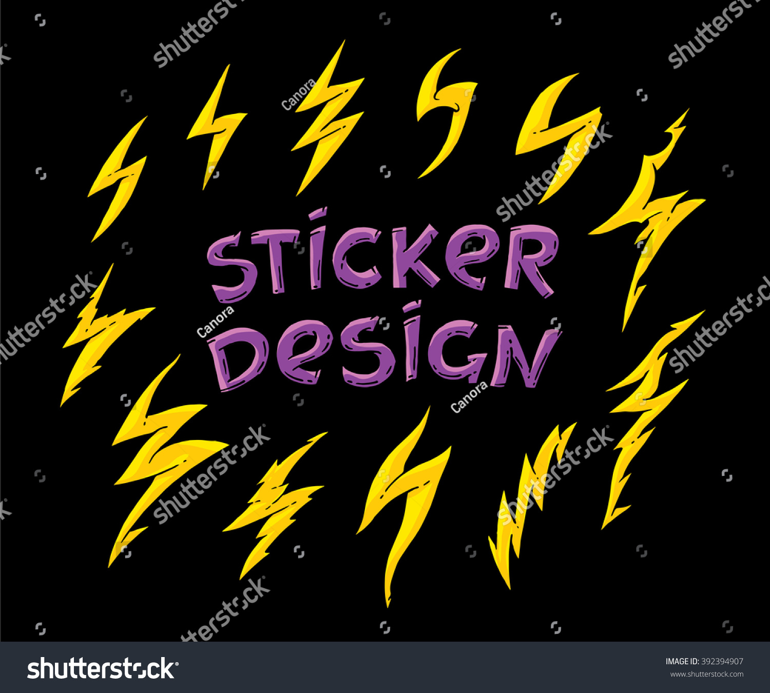 Flash Design Stickers Flash Vector Illustration Stock Vector (Royalty ...