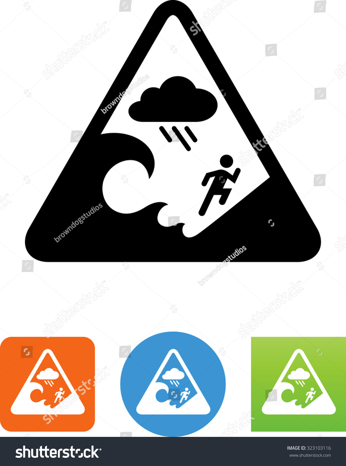 Flash Flood Warning Icon Stock Vector (Royalty Free) 323103116