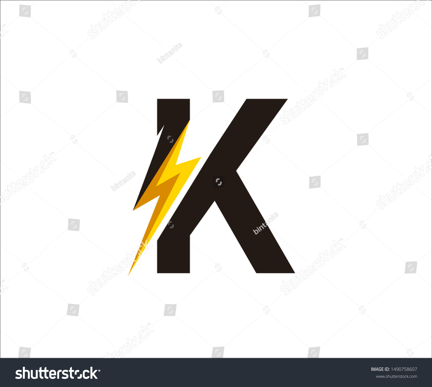 Flash K Letter Logo Electrical Bolt 库存矢量图（免版税）1490758607 | Shutterstock