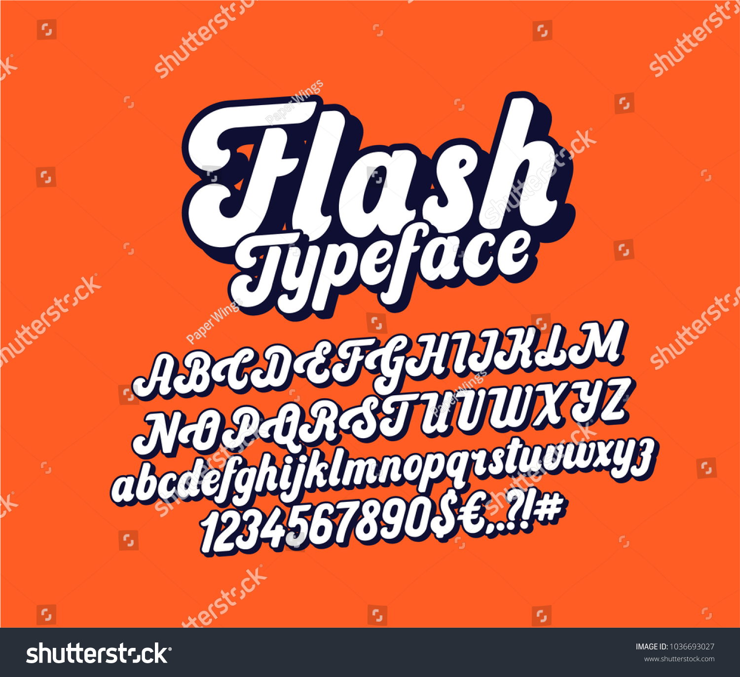 Flash Lettering Font Cursive Typeface Vector Stock Vector (Royalty Free ...