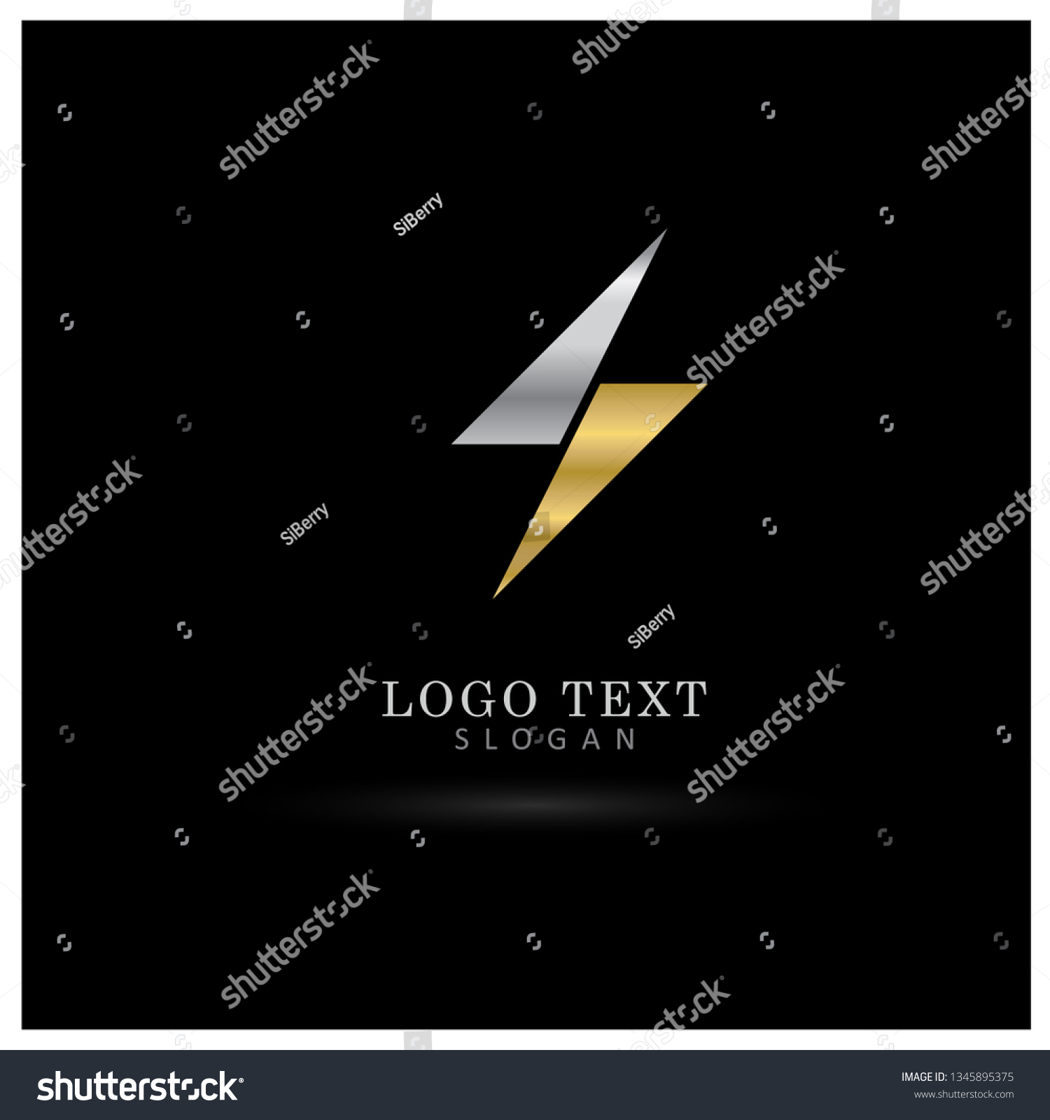 Flash Lightning Silver Gold Logo Symbol: vector de stock (libre de ...
