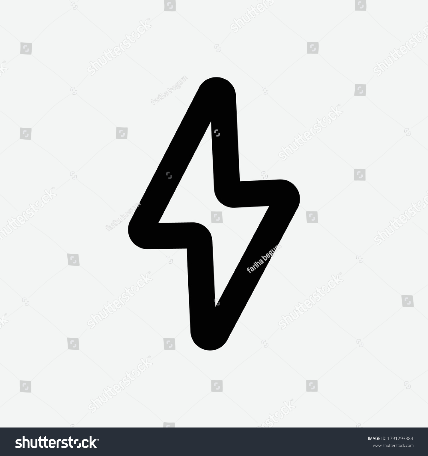 Flash Line Icon Vector Illustration Stock Vector (Royalty Free ...