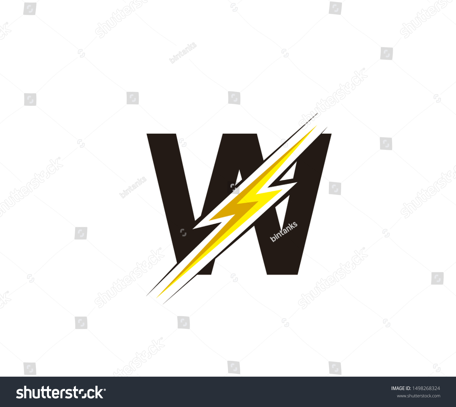 Flash W Letter Logo Electrical Bolt Stock Vector (Royalty Free) 1498268324