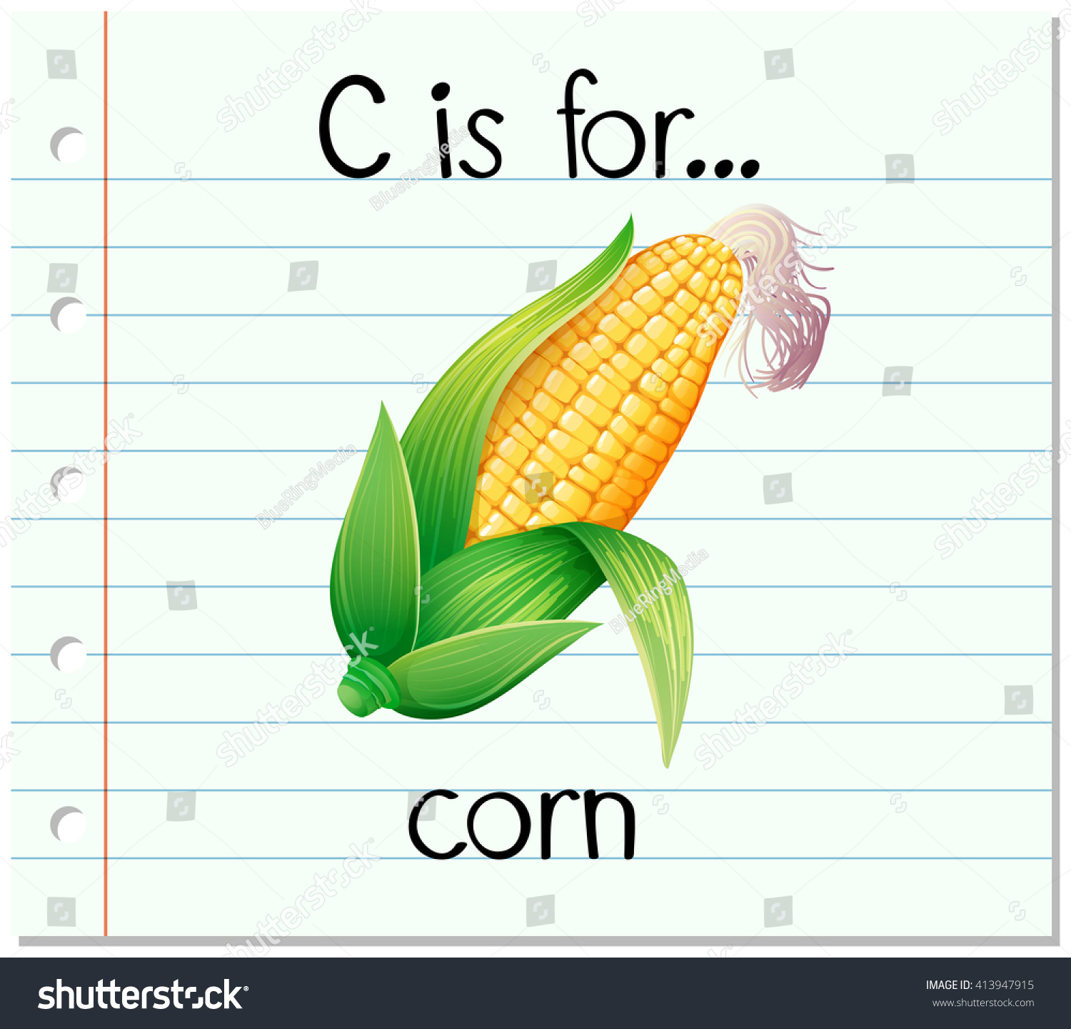 Flashcard C Corn Stock Vector (Royalty Free) 413947915 | Shutterstock