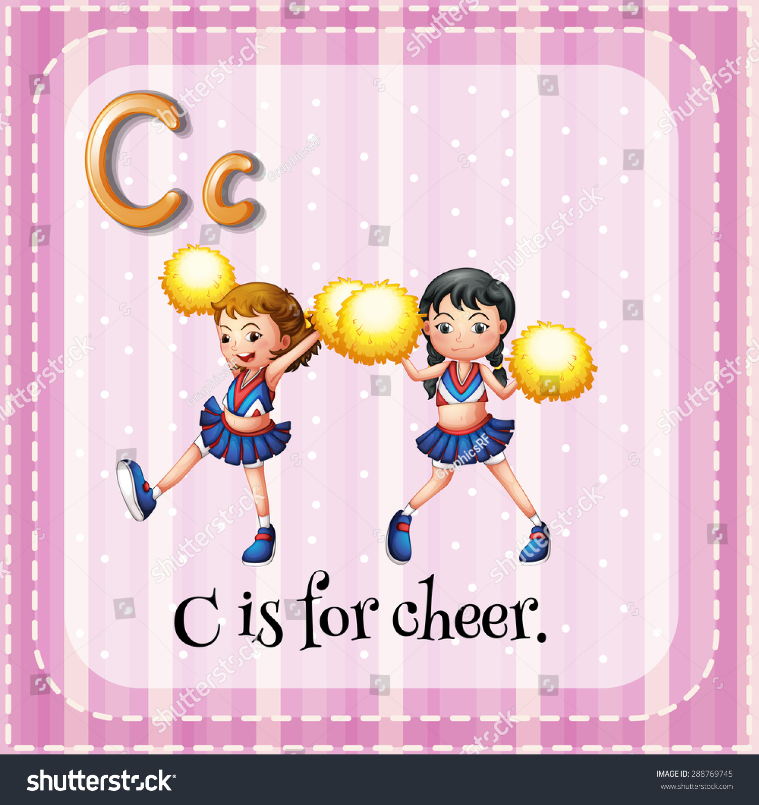 Flashcard Letter C Cheer Stock Vector (Royalty Free) 288769745 ...