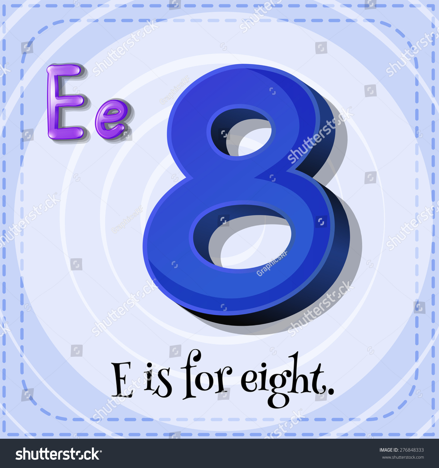 Flashcard Letter E Eight Stock Vector (Royalty Free) 276848333