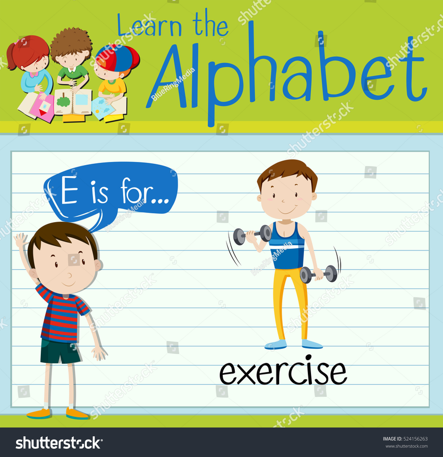 Flashcard Letter E Exercise Illustration Stock Vector (Royalty Free ...