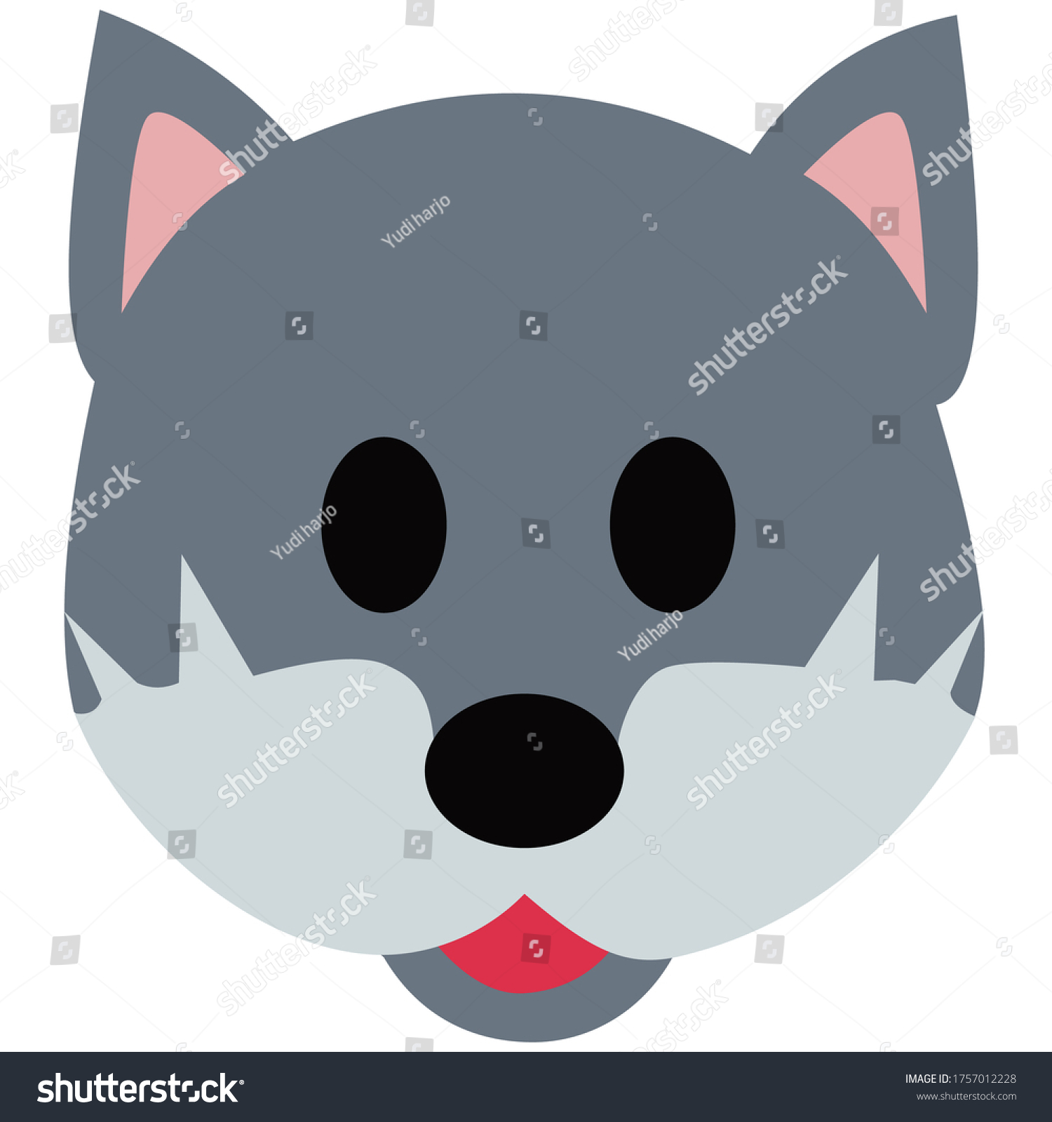 personaje de caricatura de flashcard wolf: vector de stock (libre de ...