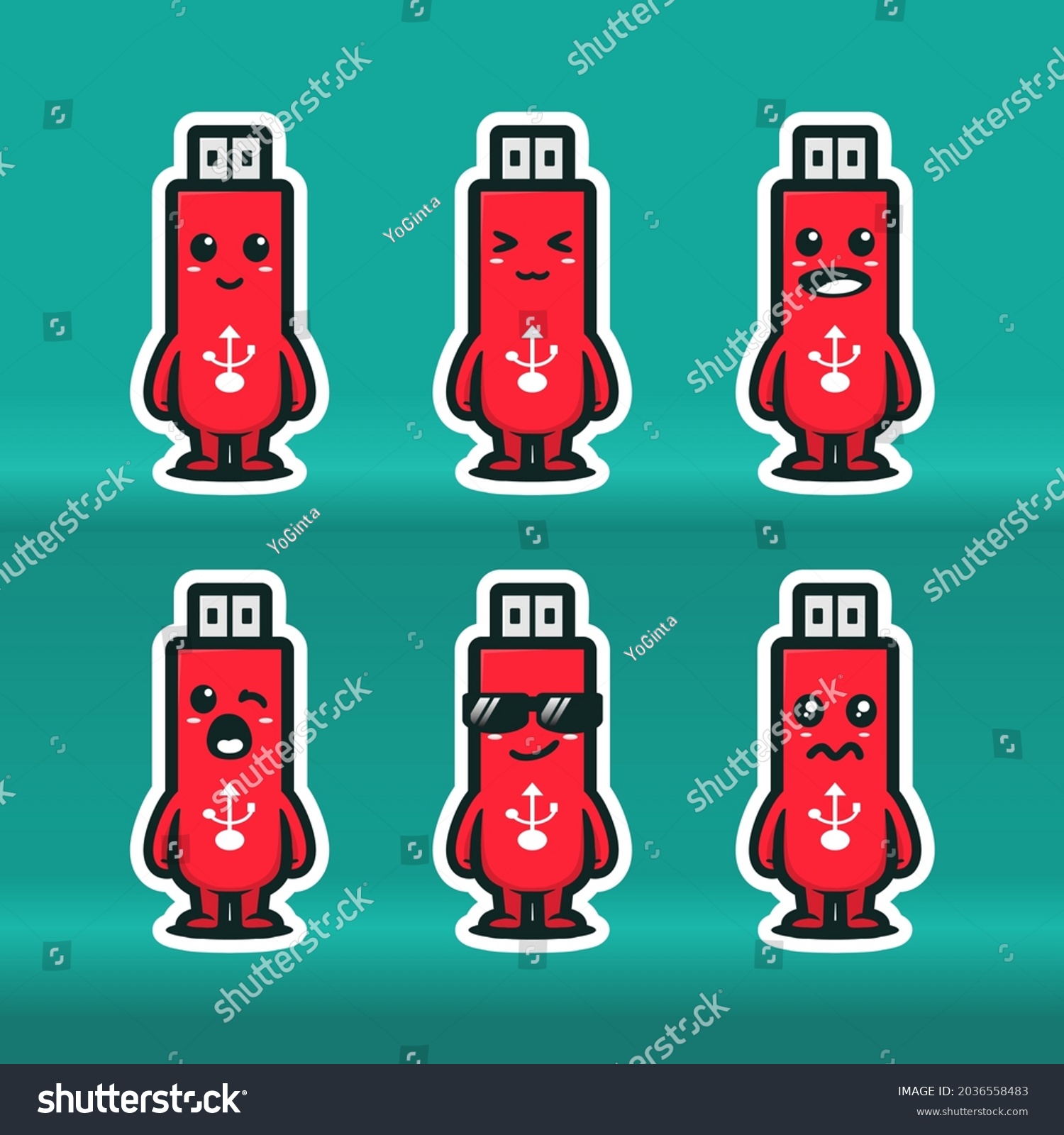 Flashdisk Cartoon Character Illustration Vector Stock Vector (Royalty ...