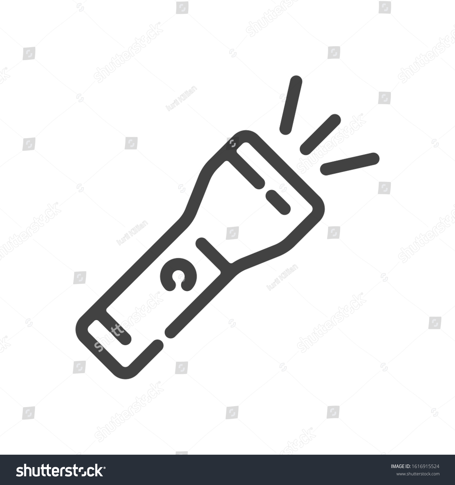 Flashlight Outline Icon Vector Illustration Stock Vector (Royalty Free ...