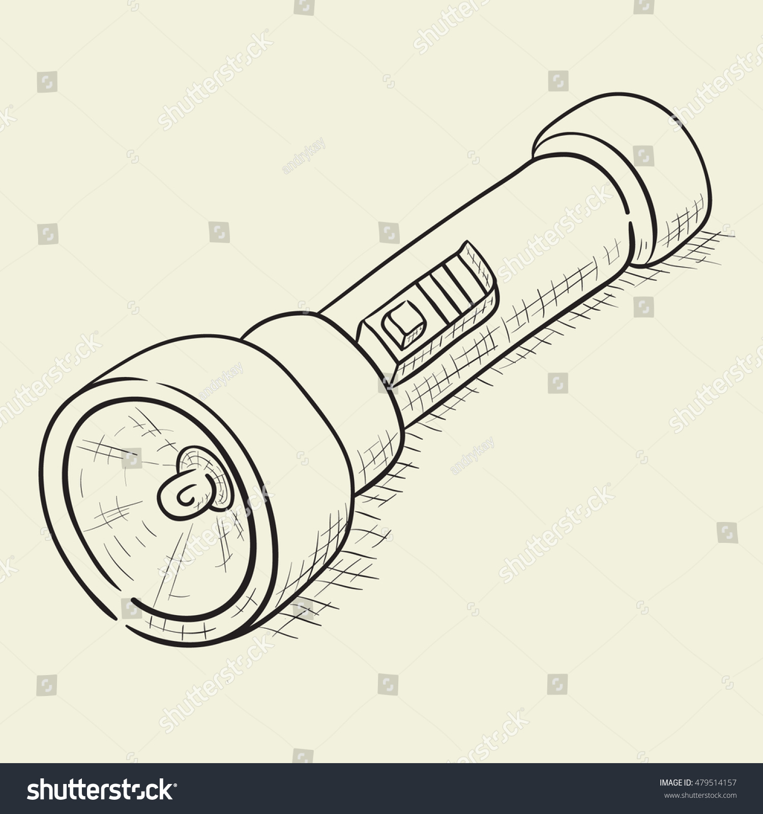 Flashlight Vector Sketch Illustration: เวกเตอร์สต็อก (ปลอดค่าลิขสิทธิ์ ...