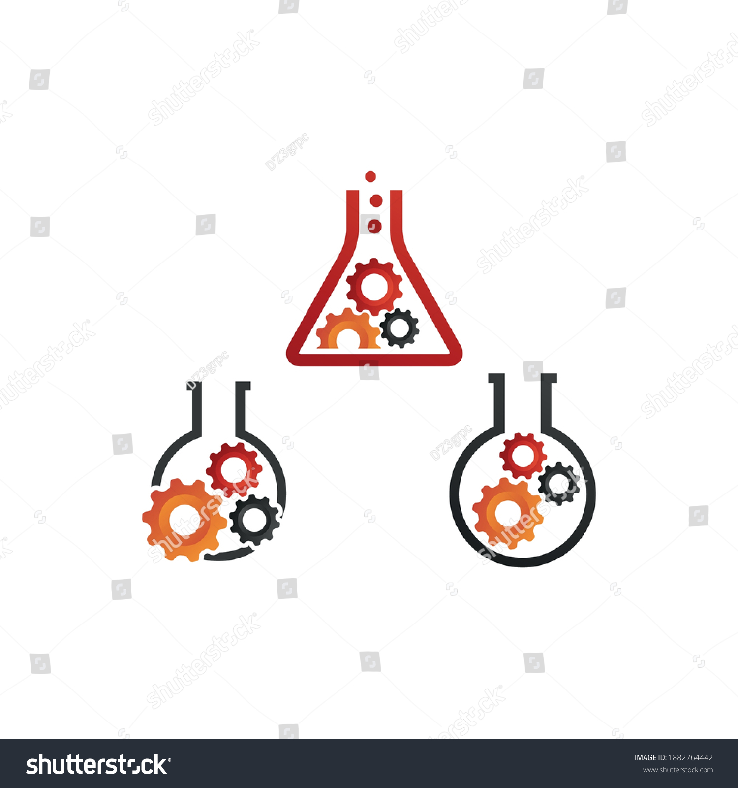 Flask Lab Cog Vector Illustration Stock Vector (Royalty Free ...