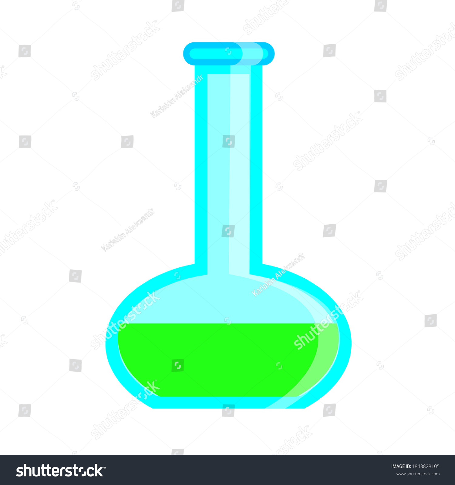Flask Green Liquid Vector Illustration Stock Vector (Royalty Free ...