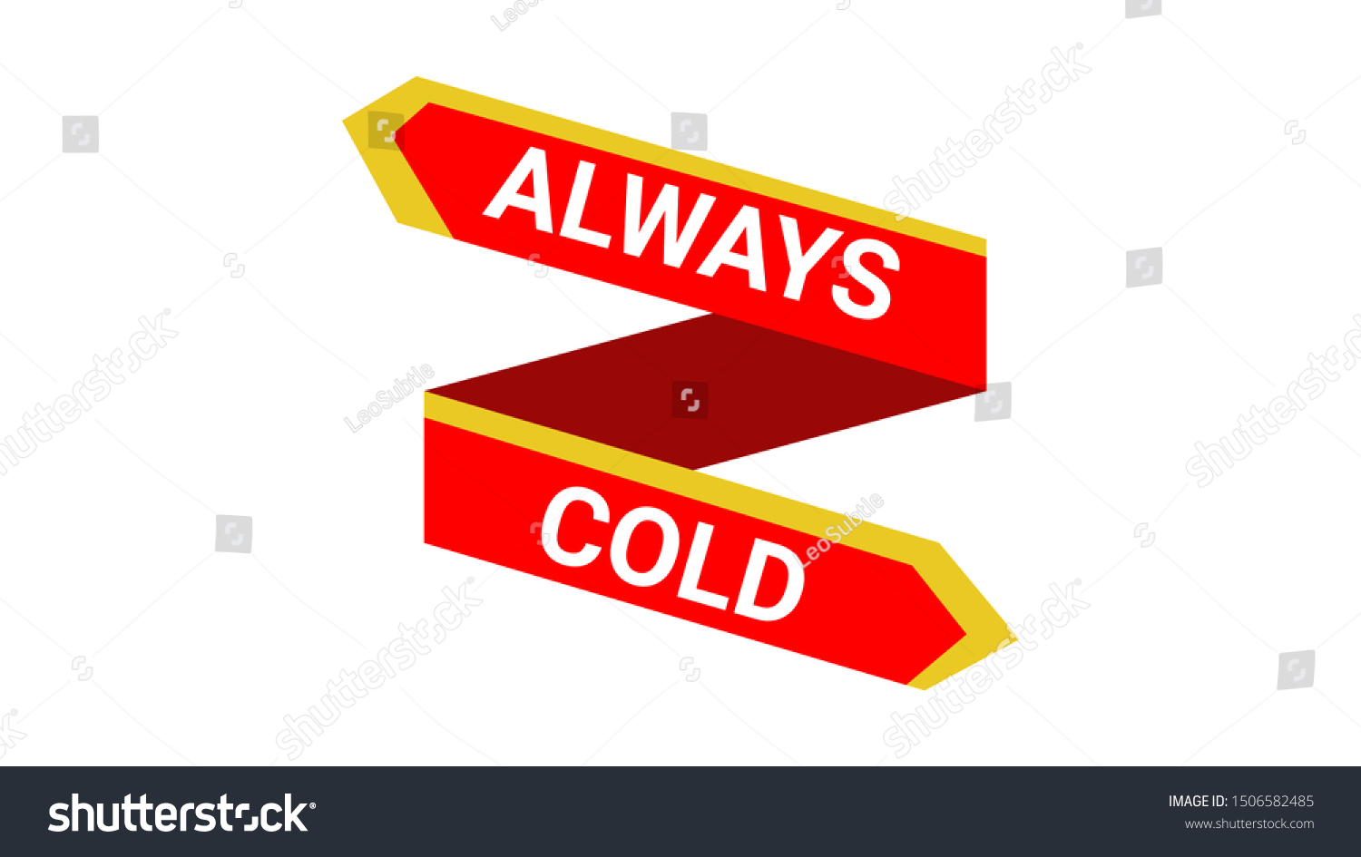 Flat Always Cold Tag White Background Stock Vector (Royalty Free ...