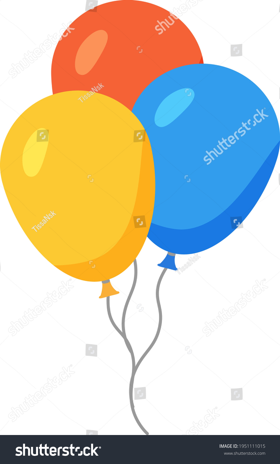 Flat Balloon Set Cartoon Simple Vector Stock Vector (Royalty Free ...