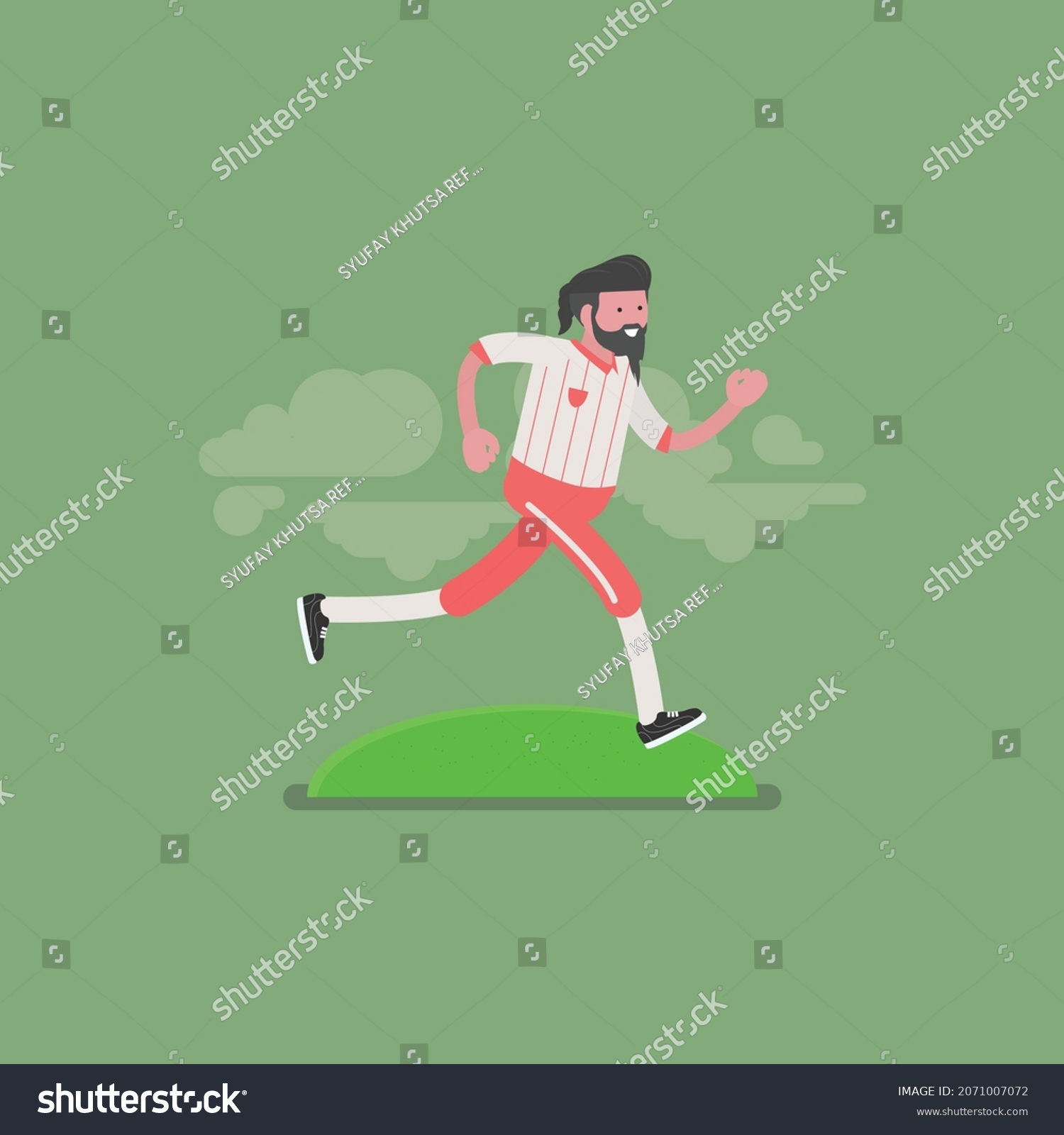 Flat Baseball Player Poses Vector Illustration Stock Vector (Royalty ...
