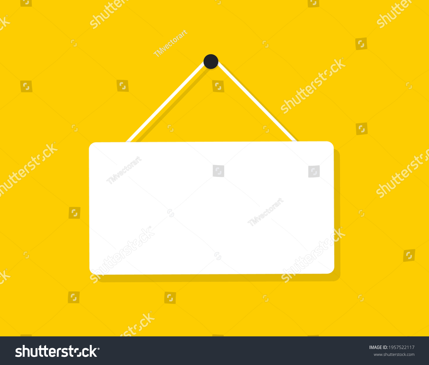 Flat Blank Signboard Hanging White Banner Stock Vector (Royalty Free ... Flat Blank Signboard Hanging White Banner Stock Vector (Royalty Free ...