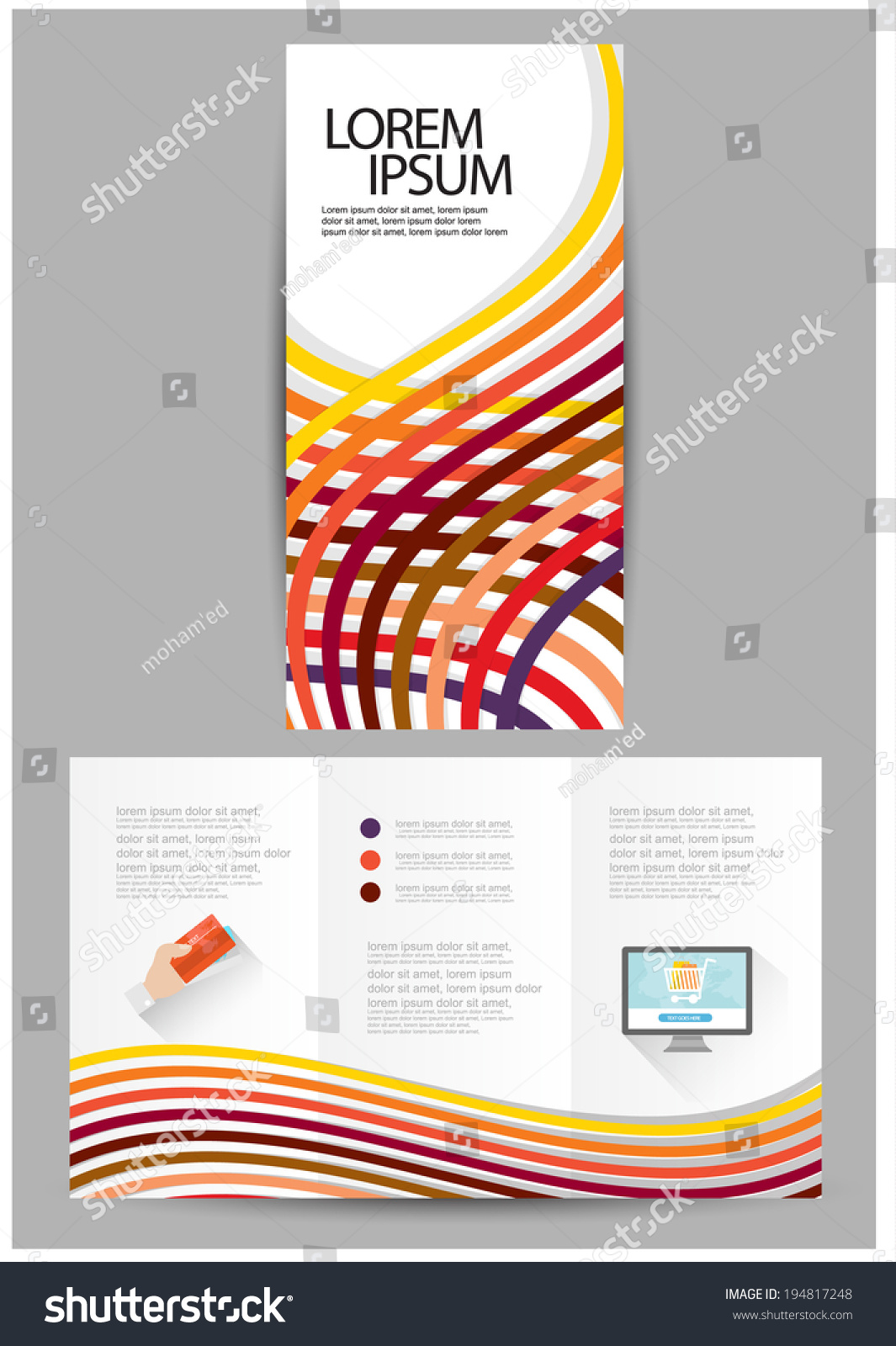 Flat Brochure Design Stock Vector (Royalty Free) 194817248 | Shutterstock