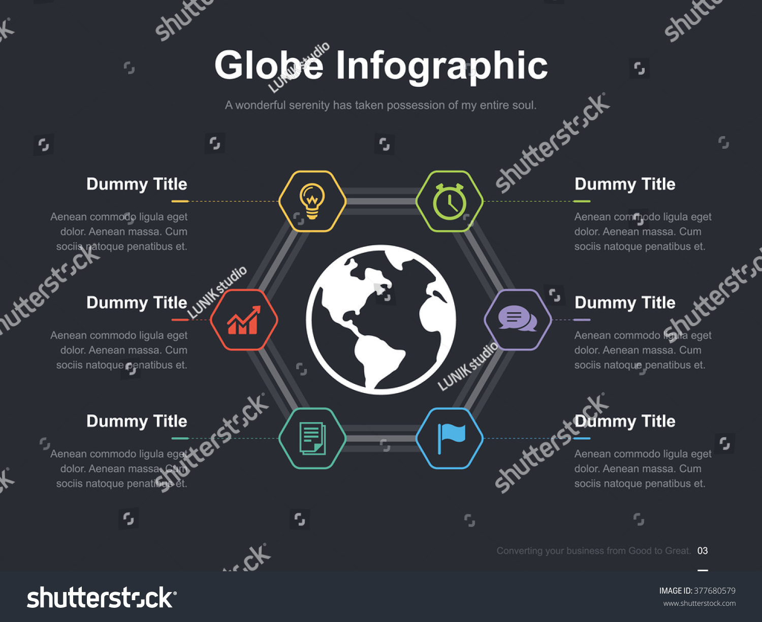 Flat Business Presentation Vector Slide Template Stock Vector (Royalty ...