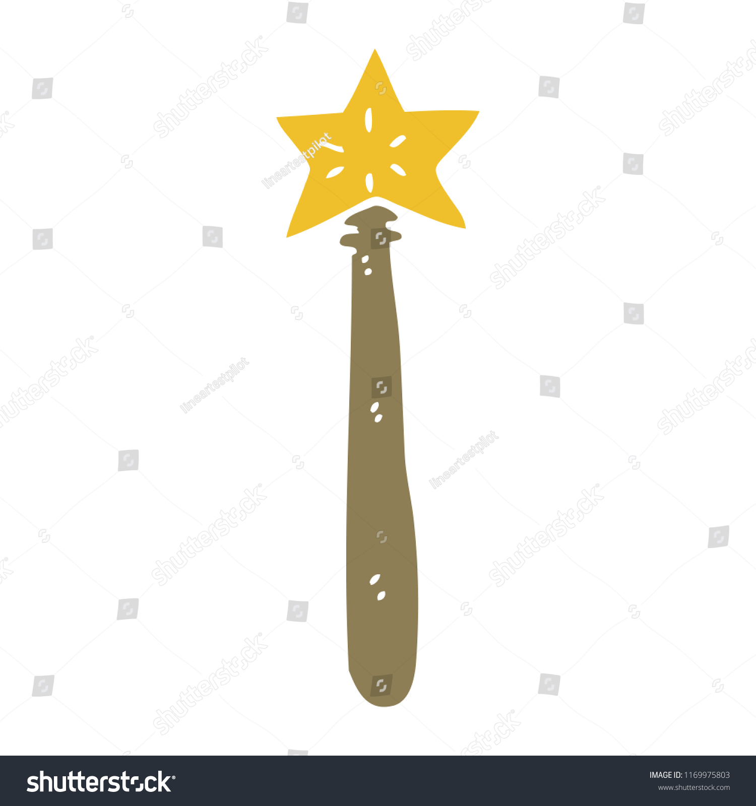 Flat Color Illustration Cartoon Magician Wand Stock Vector (Royalty ... Flat Color Illustration Cartoon Magician Wand Stock Vector (Royalty ...
