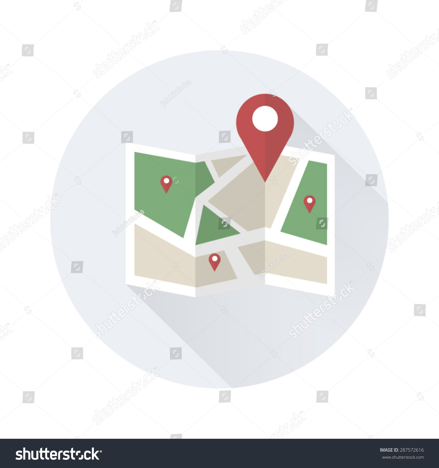 Flat Colored Location Icon Stock Vector 287572616 - Shutterstock