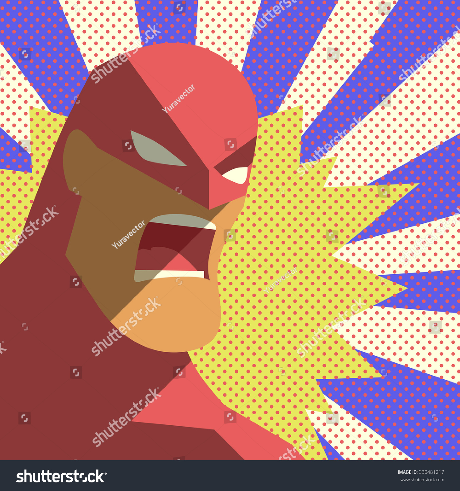 Flat Comic Book Superhero Vector Illustration Stock Vector (Royalty ...