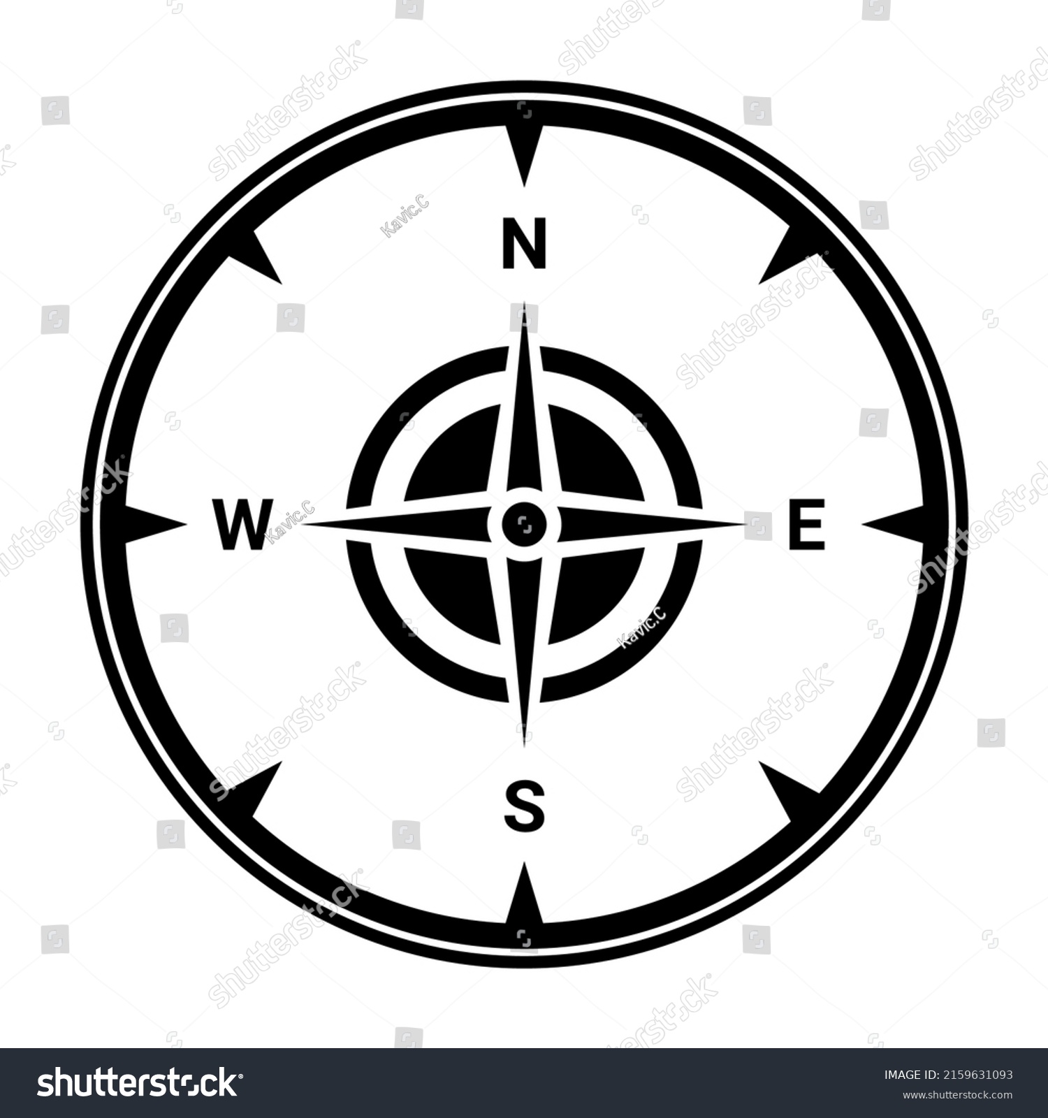 Flat Compass Direction Illustration Map Symbol Stock Vector (Royalty ...