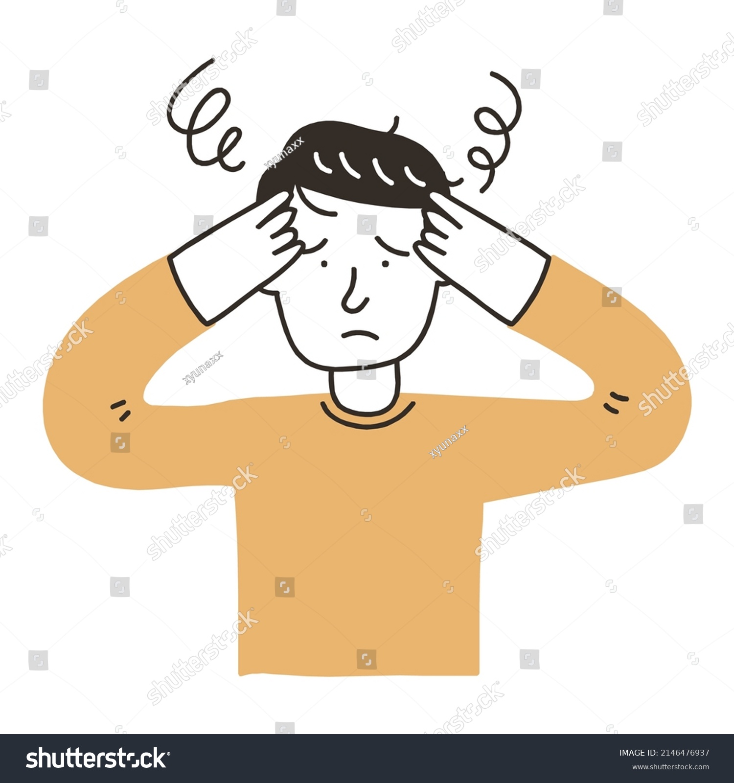 Flat Confused Cartoon Illustration Vector Editable Stock Vector ...
