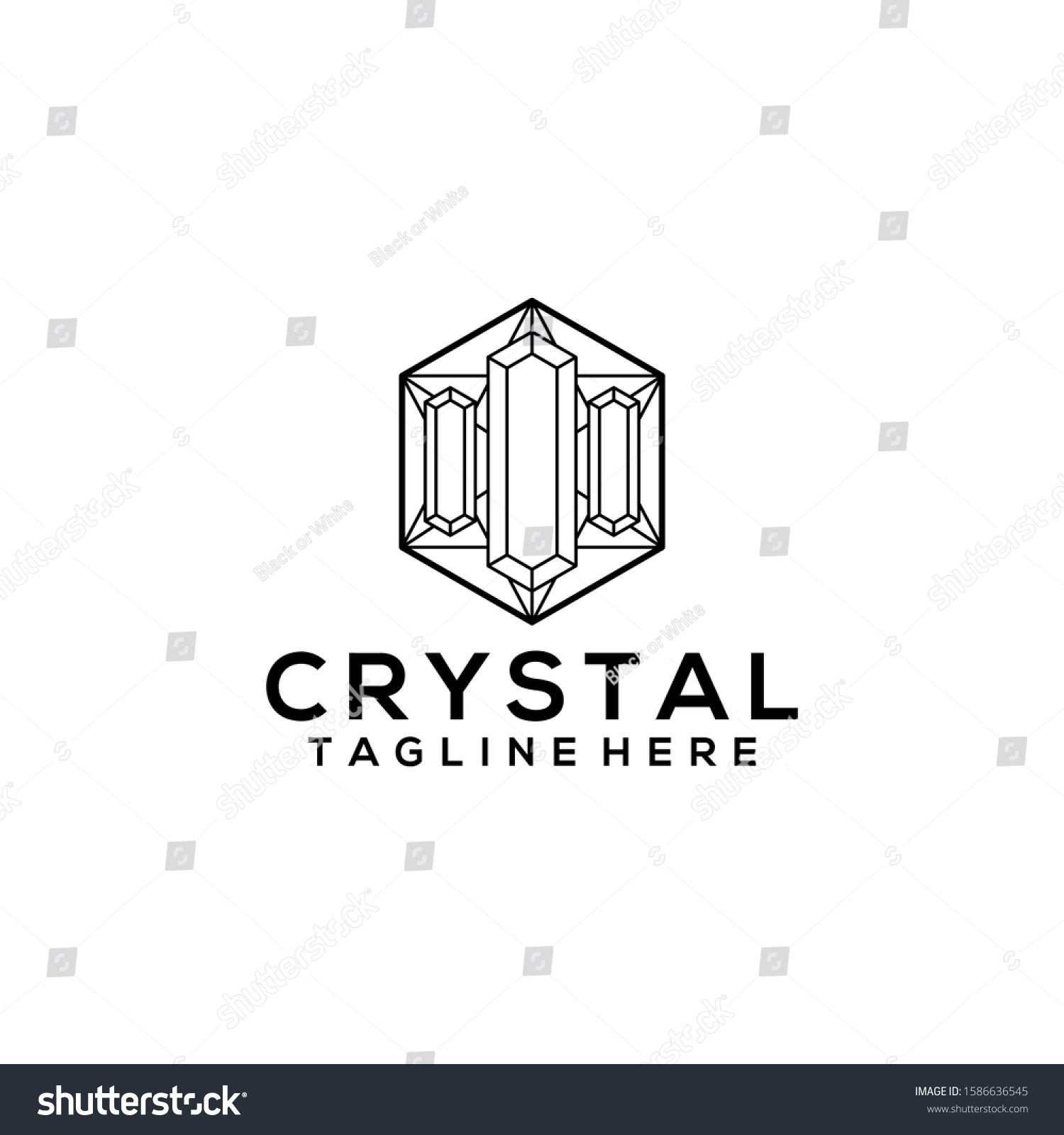 Flat Crystal Logo Design Vector Stock Vector (Royalty Free) 1586636545 ...