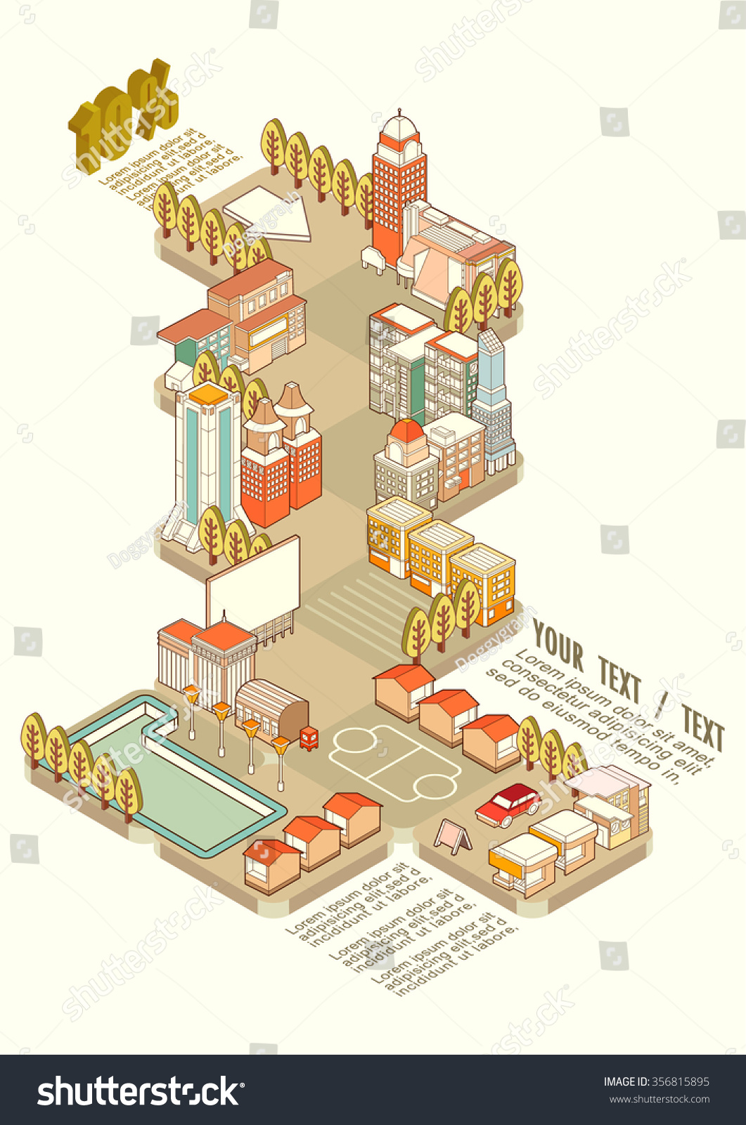 Flat 3d Isometric Map City Buildings: เวกเตอร์สต็อก (ปลอดค่าลิขสิทธิ์ ...
