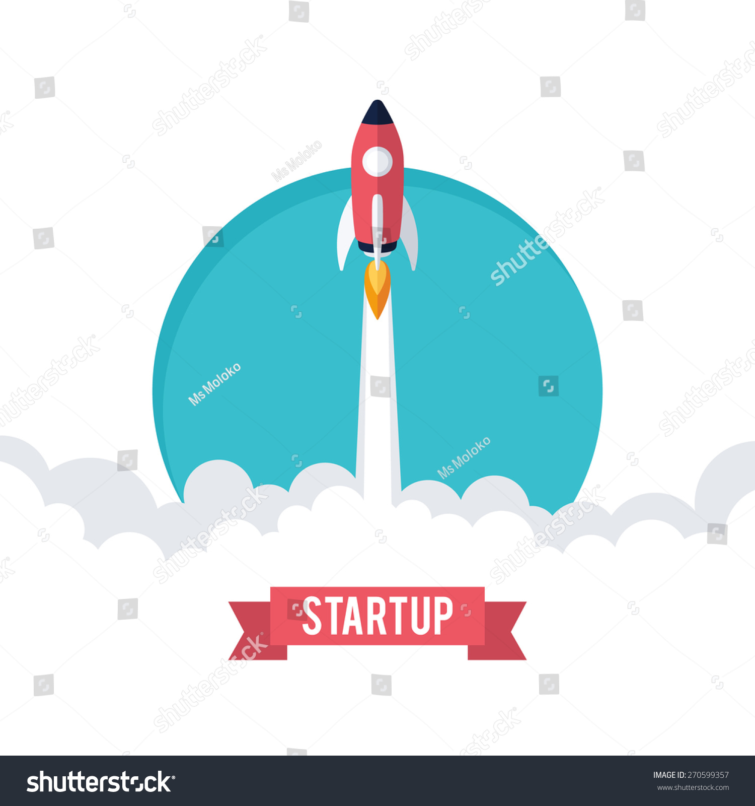 Flat Design Business Startup Launch Concept Stock Vector (Royalty Free ...