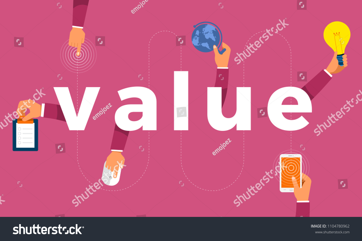 Flat Design Concept Hand Create Symbol Stock Vector (Royalty Free ...