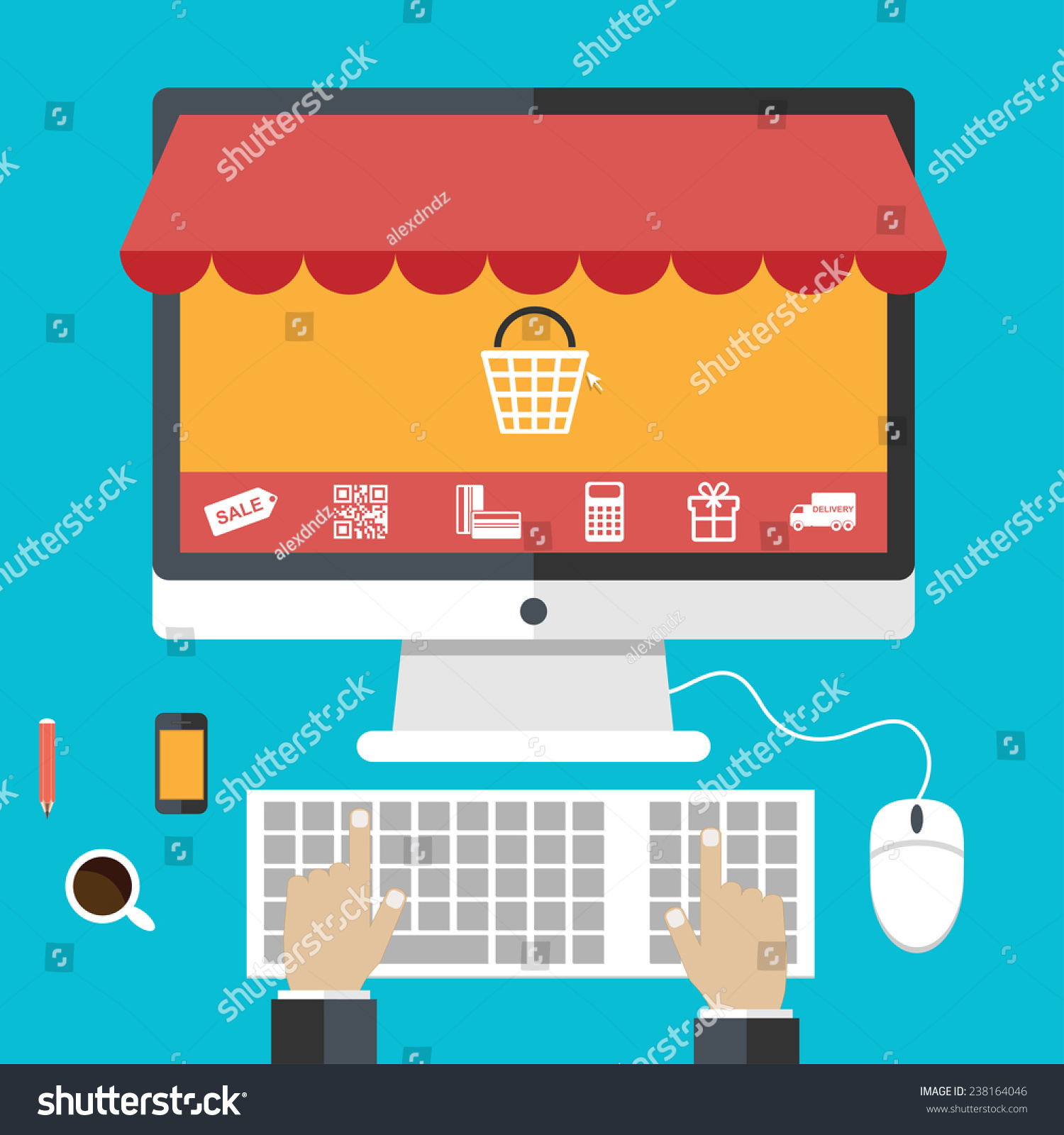 Flat Design Concepts Online Shopping Ecommerce Stock Vector (Royalty ... Flat Design Concepts Online Shopping Ecommerce Stock Vector (Royalty ...