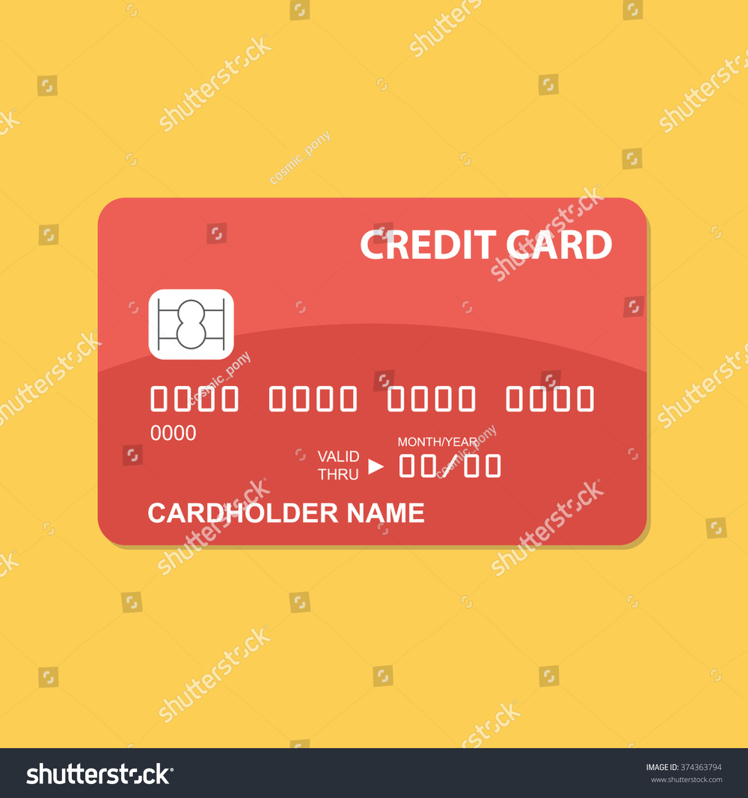 Flat Design Credit Card Template Stock Vector (Royalty Free) 374363794