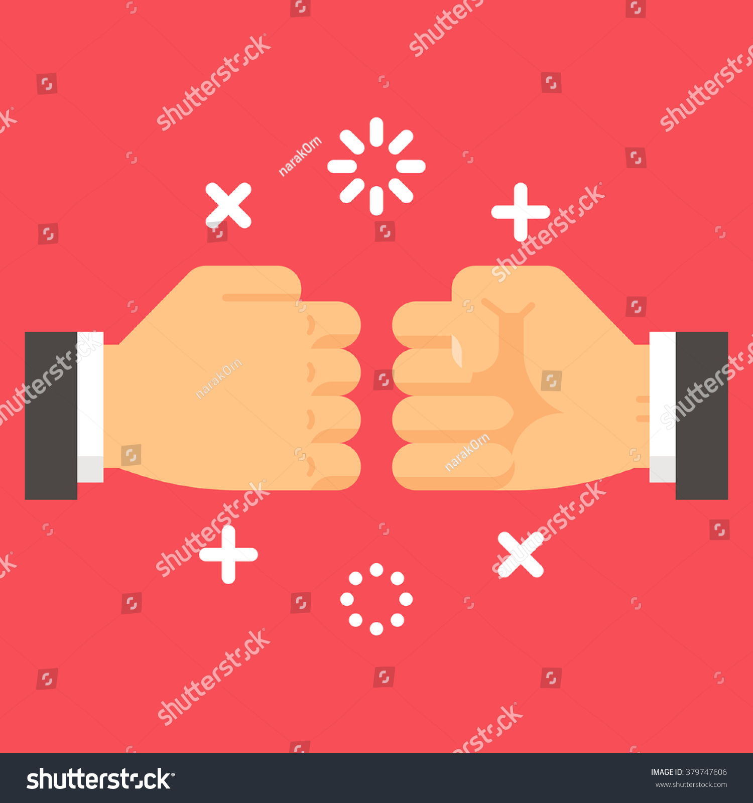 Flat Design Fist Bump Illustration Vector Stock Vector (Royalty Free ...
