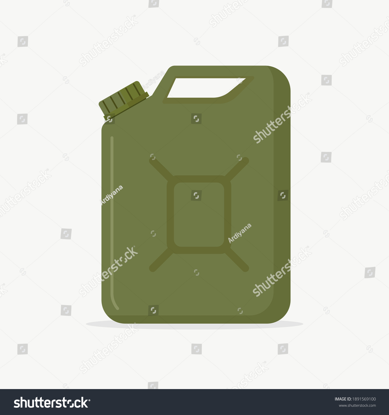 Flat Design Green Jerry Can Vector Stock Vector (Royalty Free) 1891569100