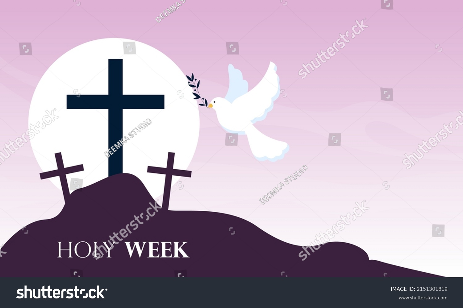 Flat Design Holy Week Concept Logo Stock Vector (Royalty Free ...