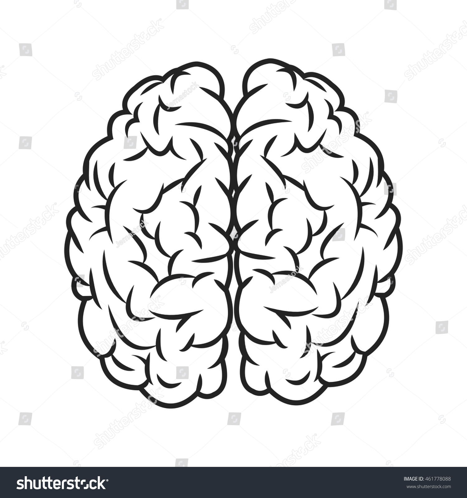 Flat Design Human Brain Icon Vector Stock Vector (Royalty Free ...