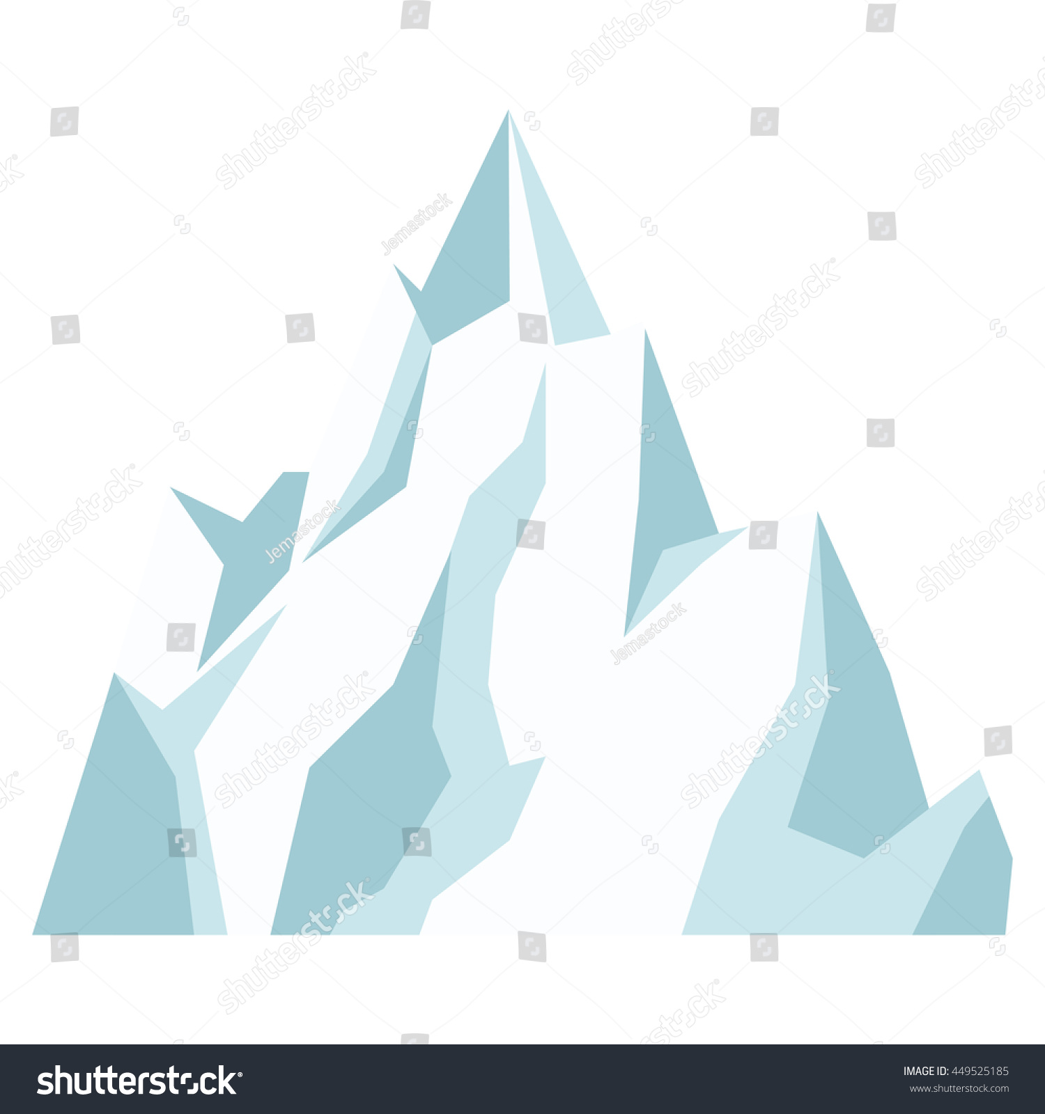 Flat Design Ice Mountain Icon Vector Stock Vector (Royalty Free ...