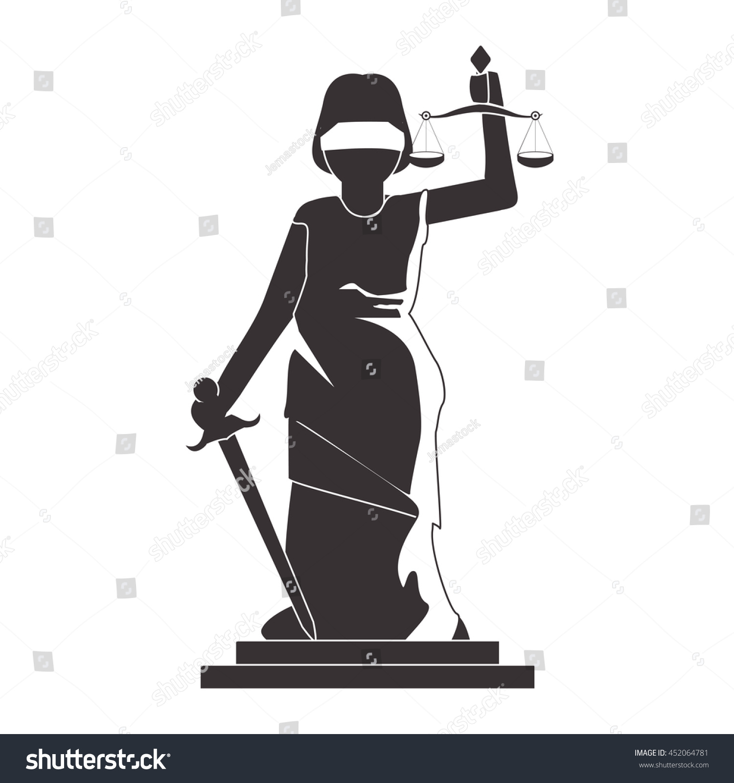 Flat Design Lady Justice Icon Vector Stock Vector (Royalty Free ...