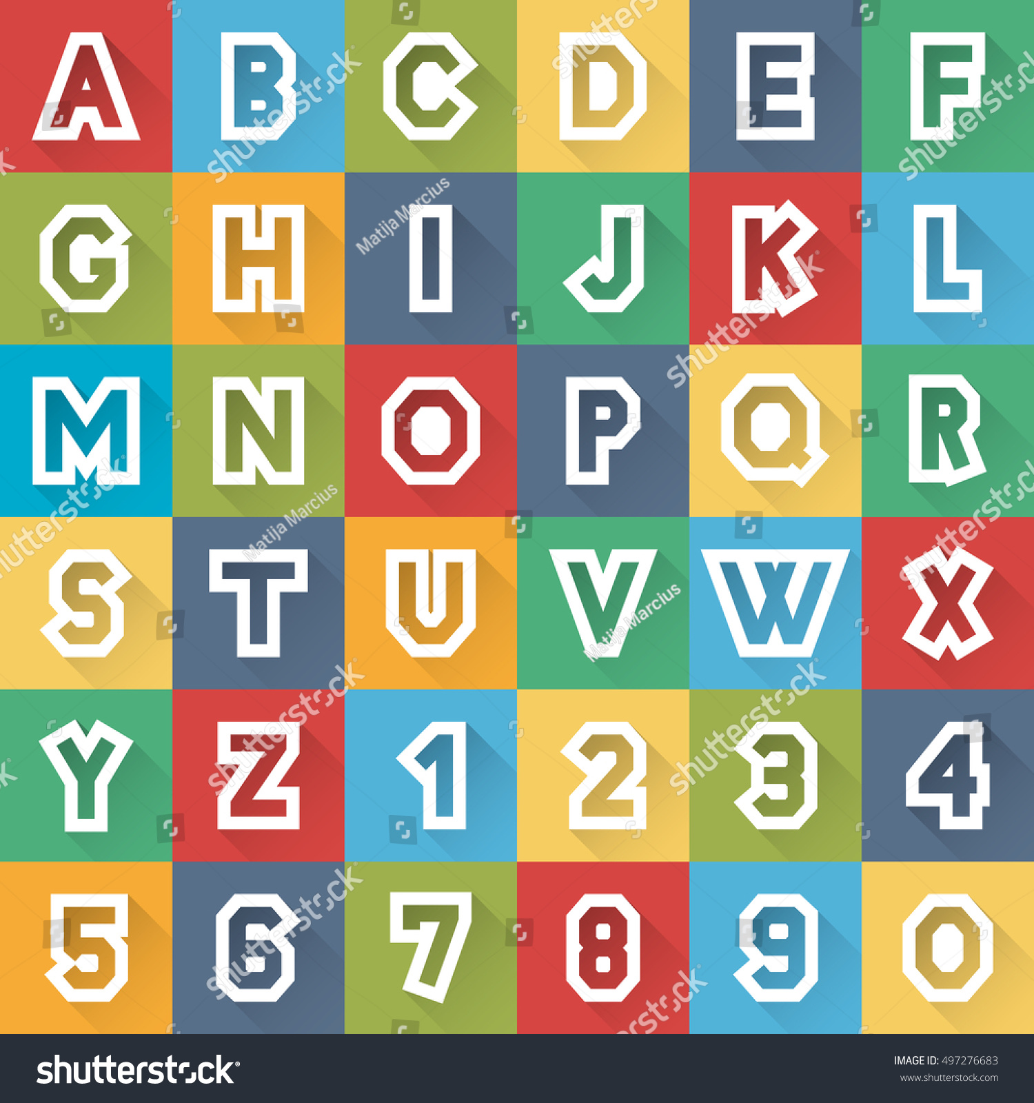 Flat Design Letters File Eps10 Format Stock Vector (Royalty Free) 497276683