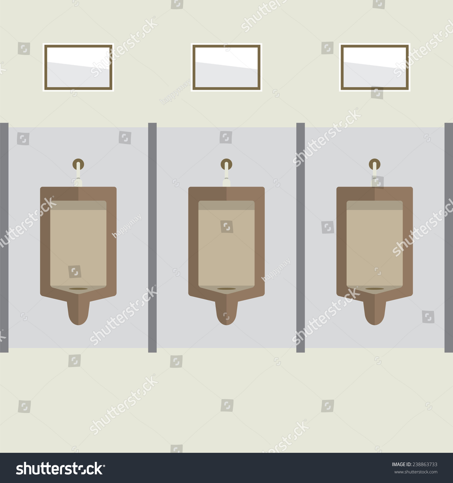 Flat Design Mens Urinal Row Vector Stock Vector (Royalty Free ...
