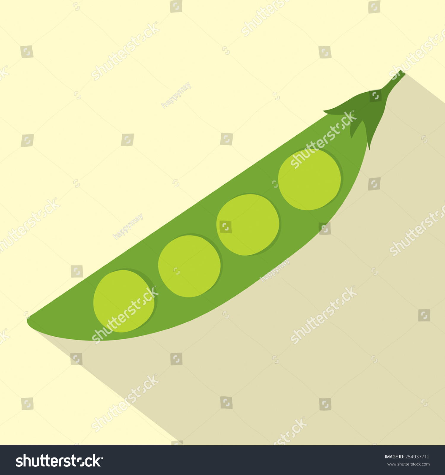Flat Design Pea Vector Illustration Stock Vector (Royalty Free) 254937712