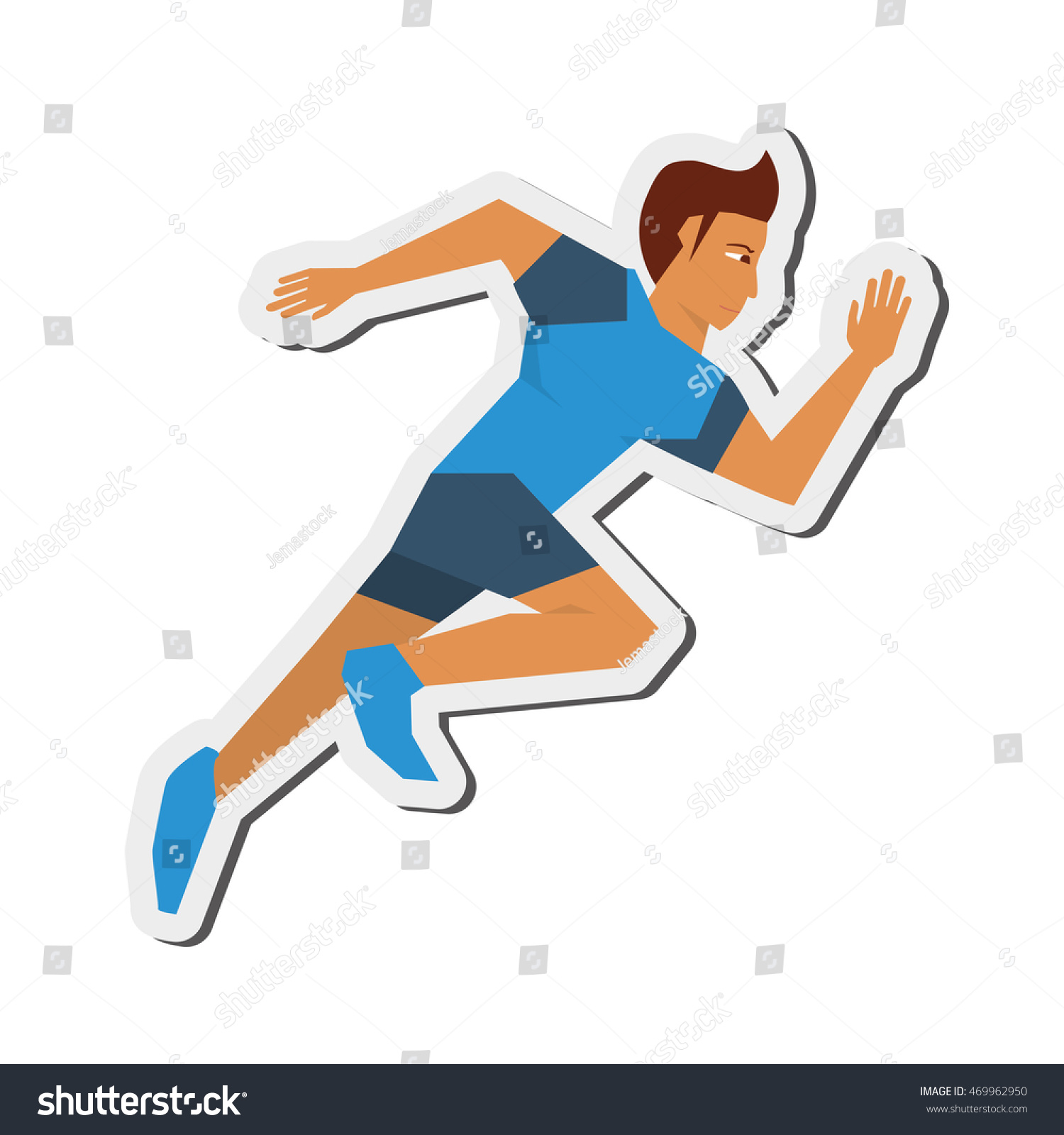 Flat Design Running Man Icon Vector Stock Vector (Royalty Free ...